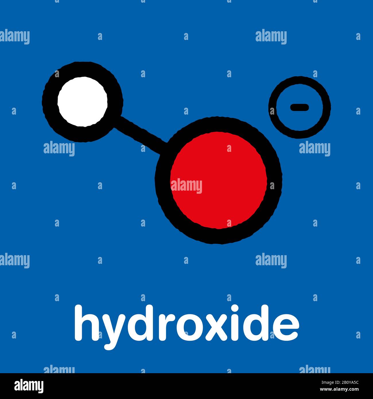 Hydroxide anion chemical structure, illustration Stock Photo - Alamy