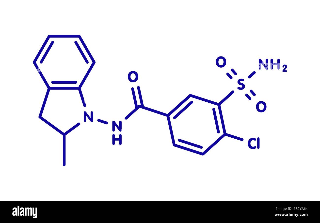 Indapamide hypertension drug molecule, illustration Stock Photo - Alamy