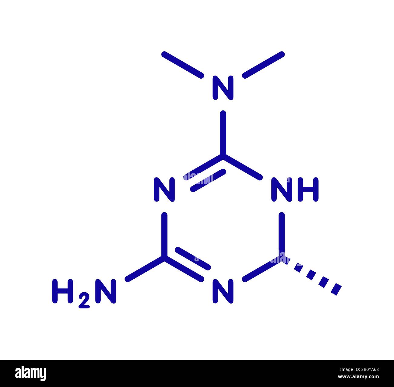 Imeglimin diabetes drug molecule, illustration Stock Photo - Alamy