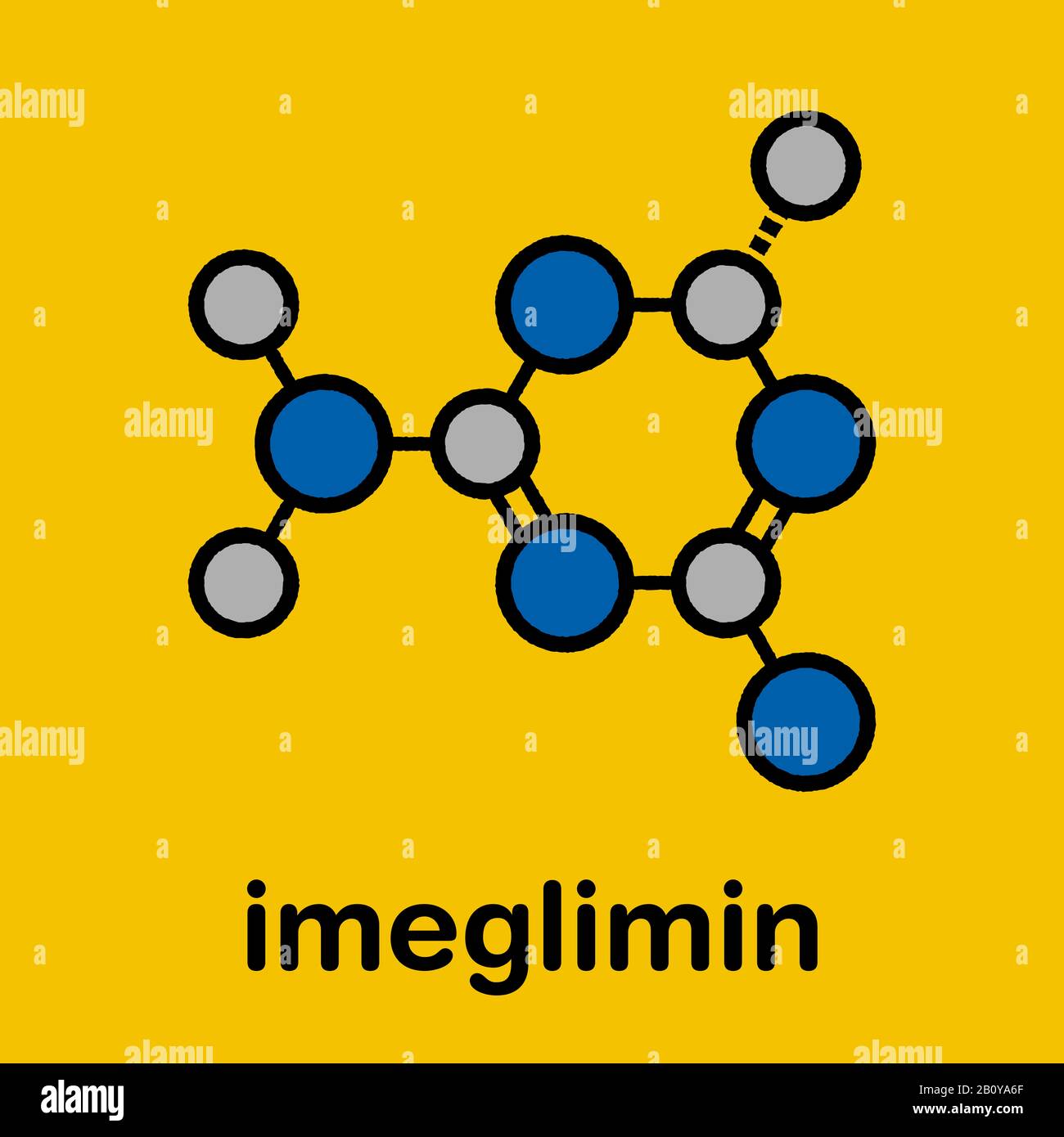 Imeglimin diabetes drug molecule, illustration Stock Photo - Alamy
