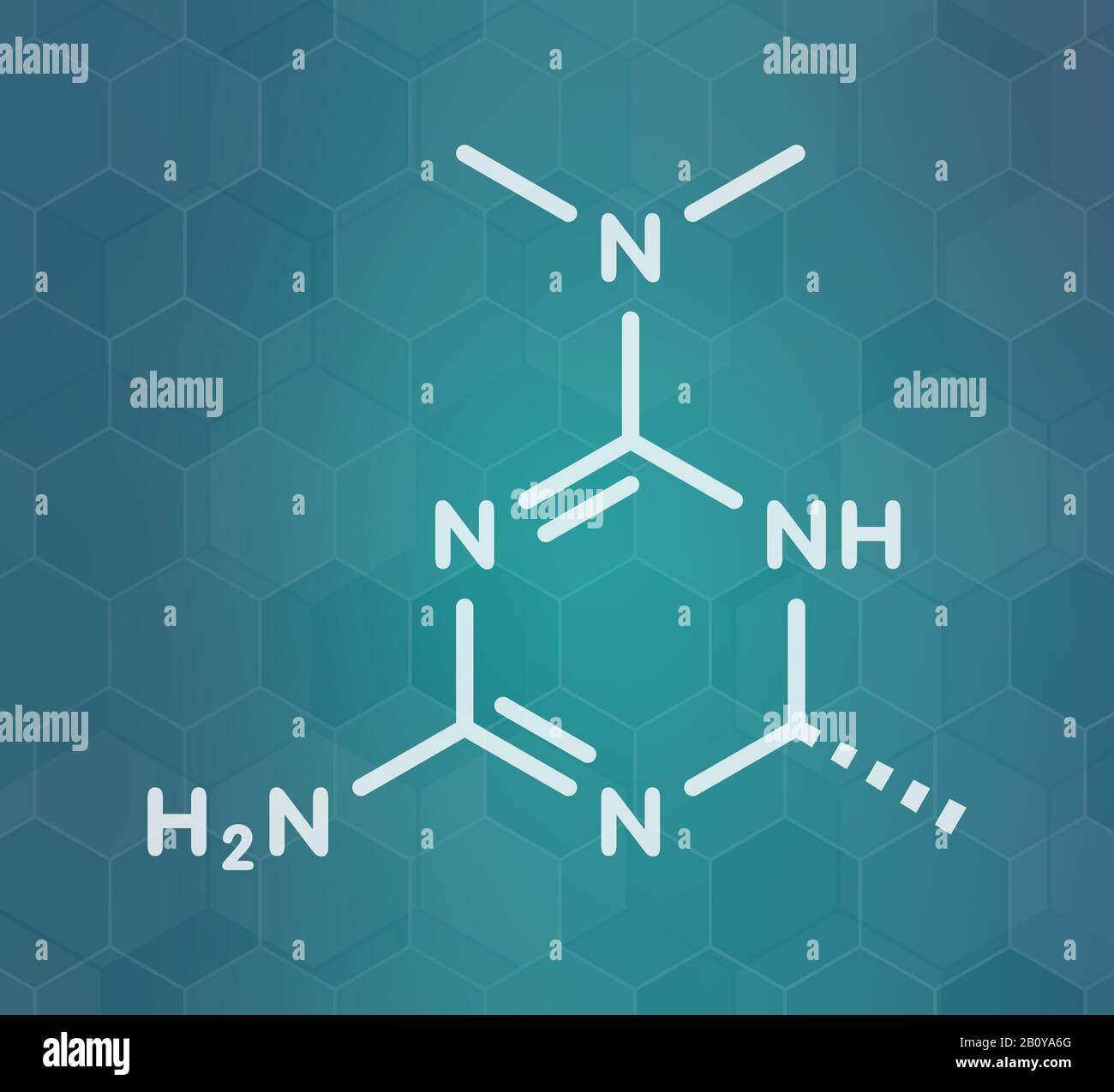 Imeglimin diabetes drug molecule, illustration Stock Photo - Alamy