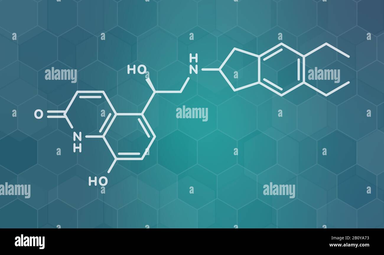 Indacaterol COPD drug molecule, illustration Stock Photo - Alamy