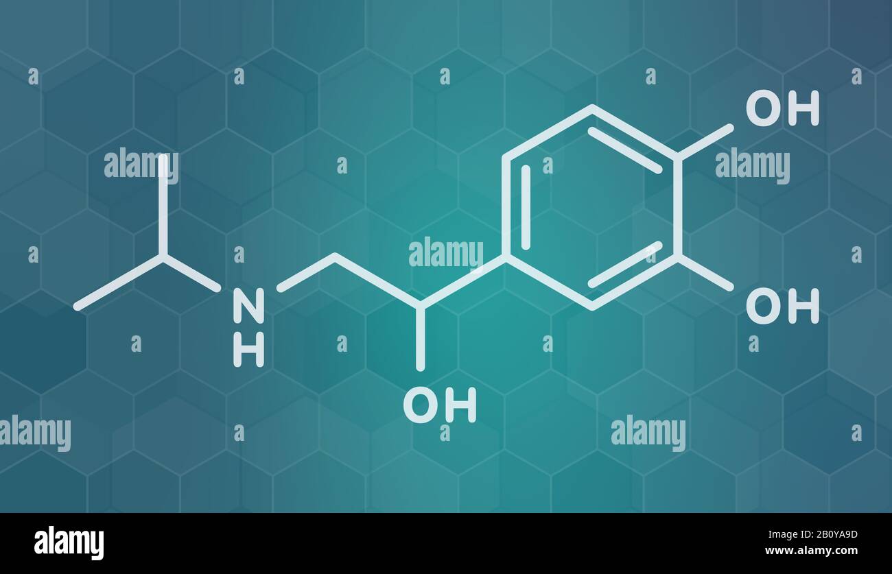 Isoprenaline drug molecule, illustration Stock Photo - Alamy
