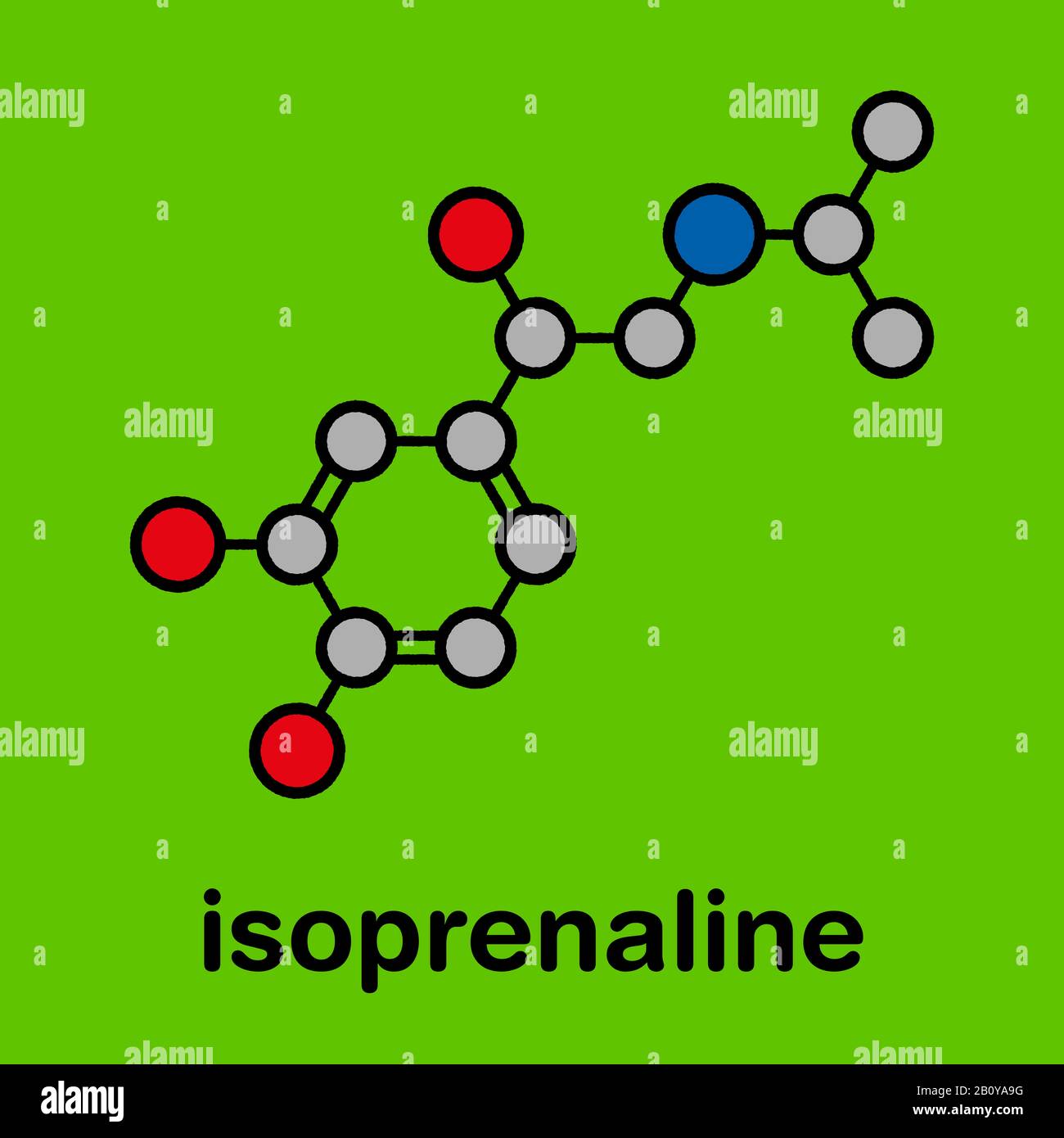Isoprenaline drug molecule, illustration Stock Photo - Alamy