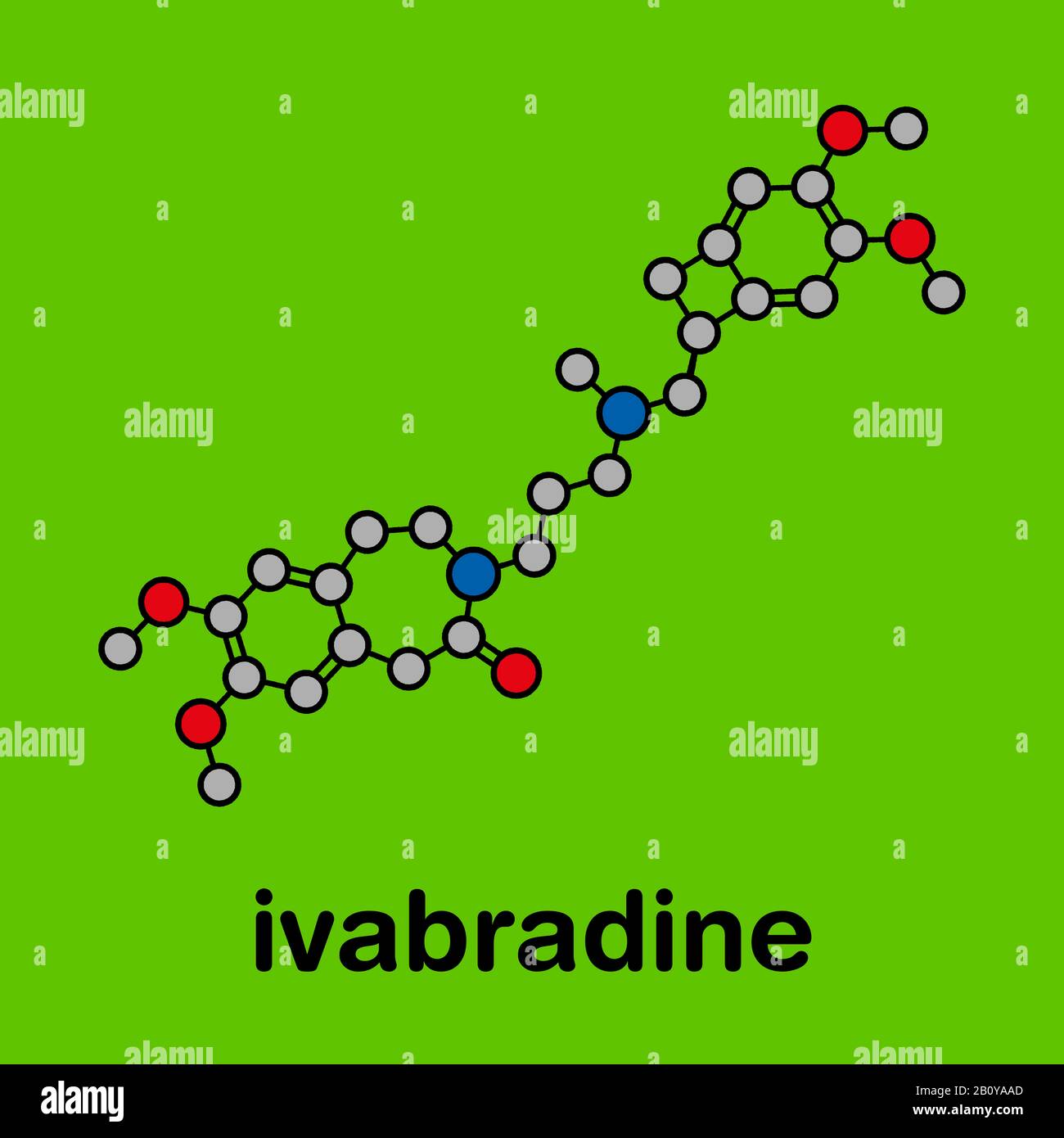 Ivabradine angina pectoris drug molecule, illustration Stock Photo - Alamy