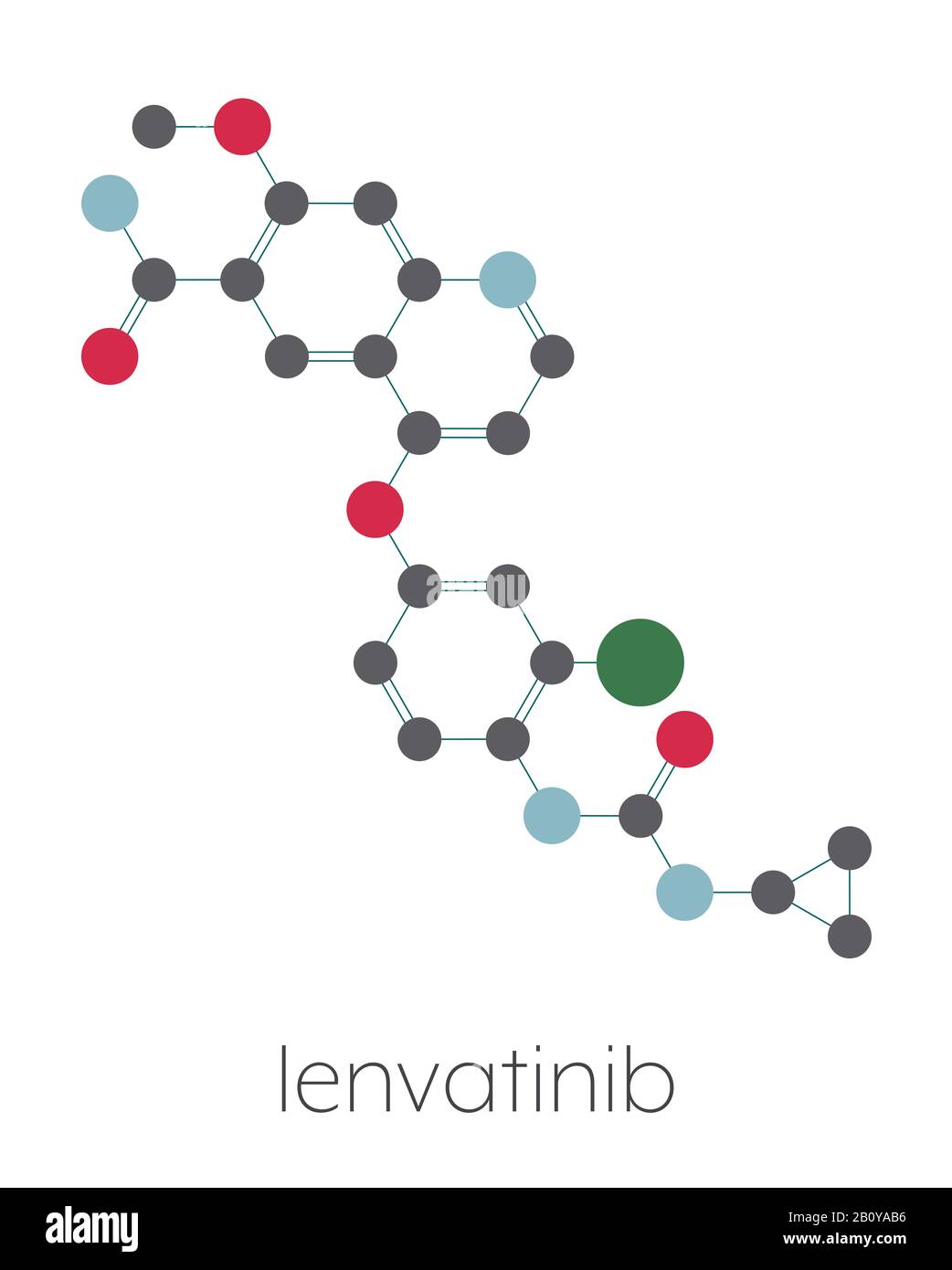 Lenvatinib cancer drug molecule, illustration Stock Photo - Alamy