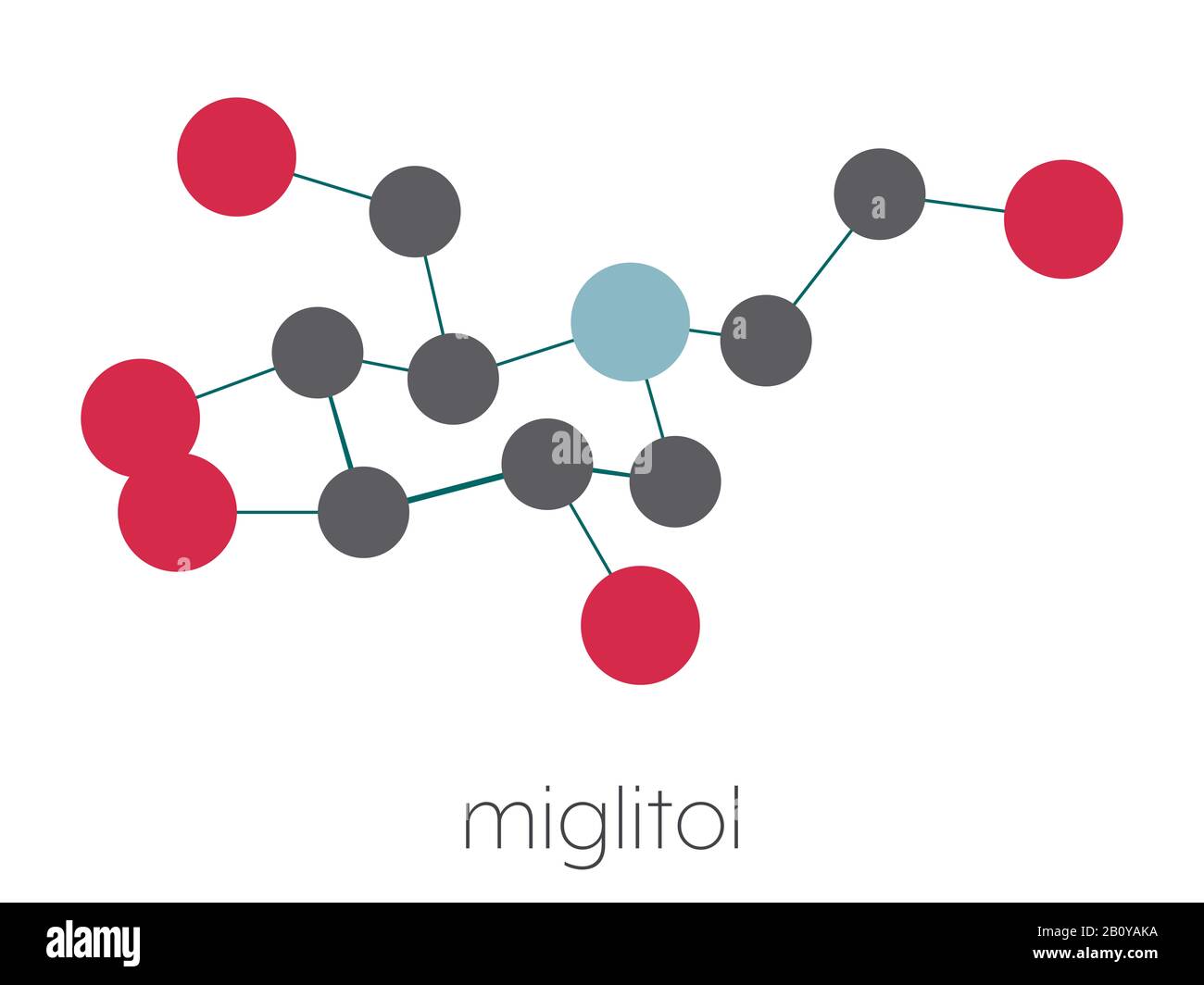 Miglitol diabetes drug molecule, illustration Stock Photo - Alamy