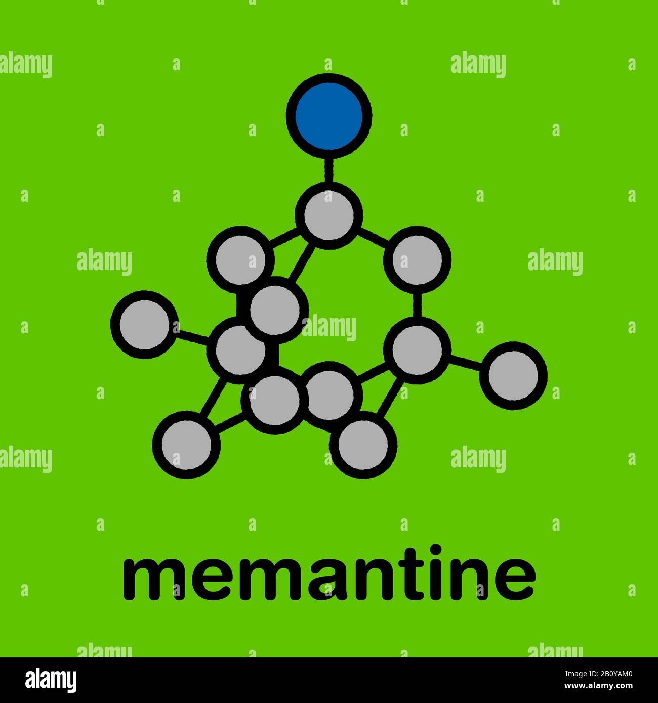 Memantine Alzheimer's disease drug molecule, illustration Stock Photo ...