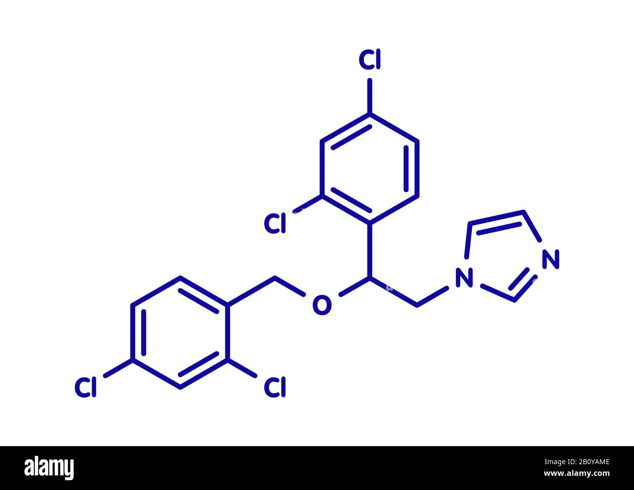 Miconazole antifungal drug molecule, illustration Stock Photo - Alamy