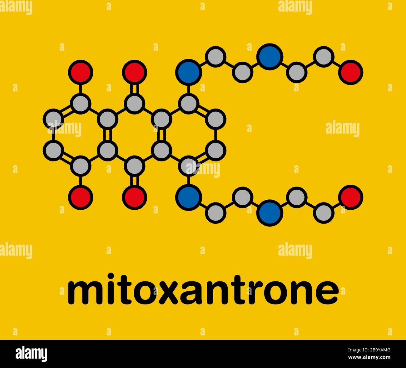 Mitoxantrone cancer drug molecule, illustration Stock Photo - Alamy