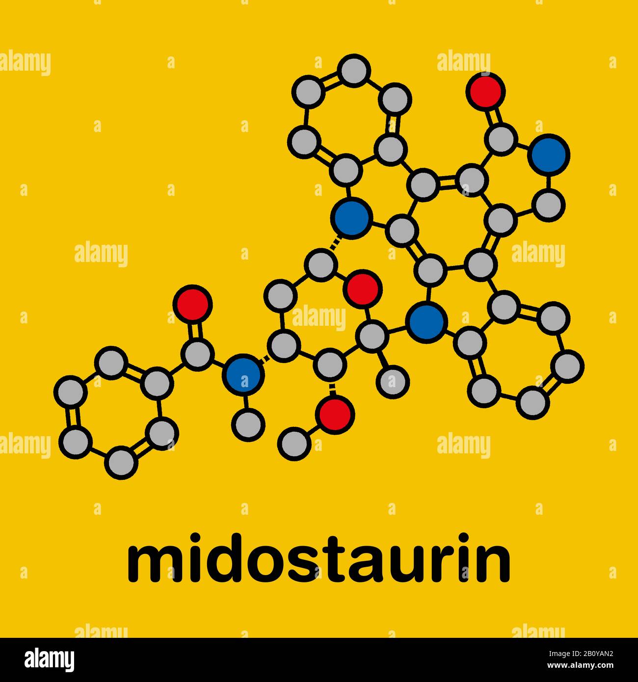 Midostaurin cancer drug molecule, illustration Stock Photo - Alamy
