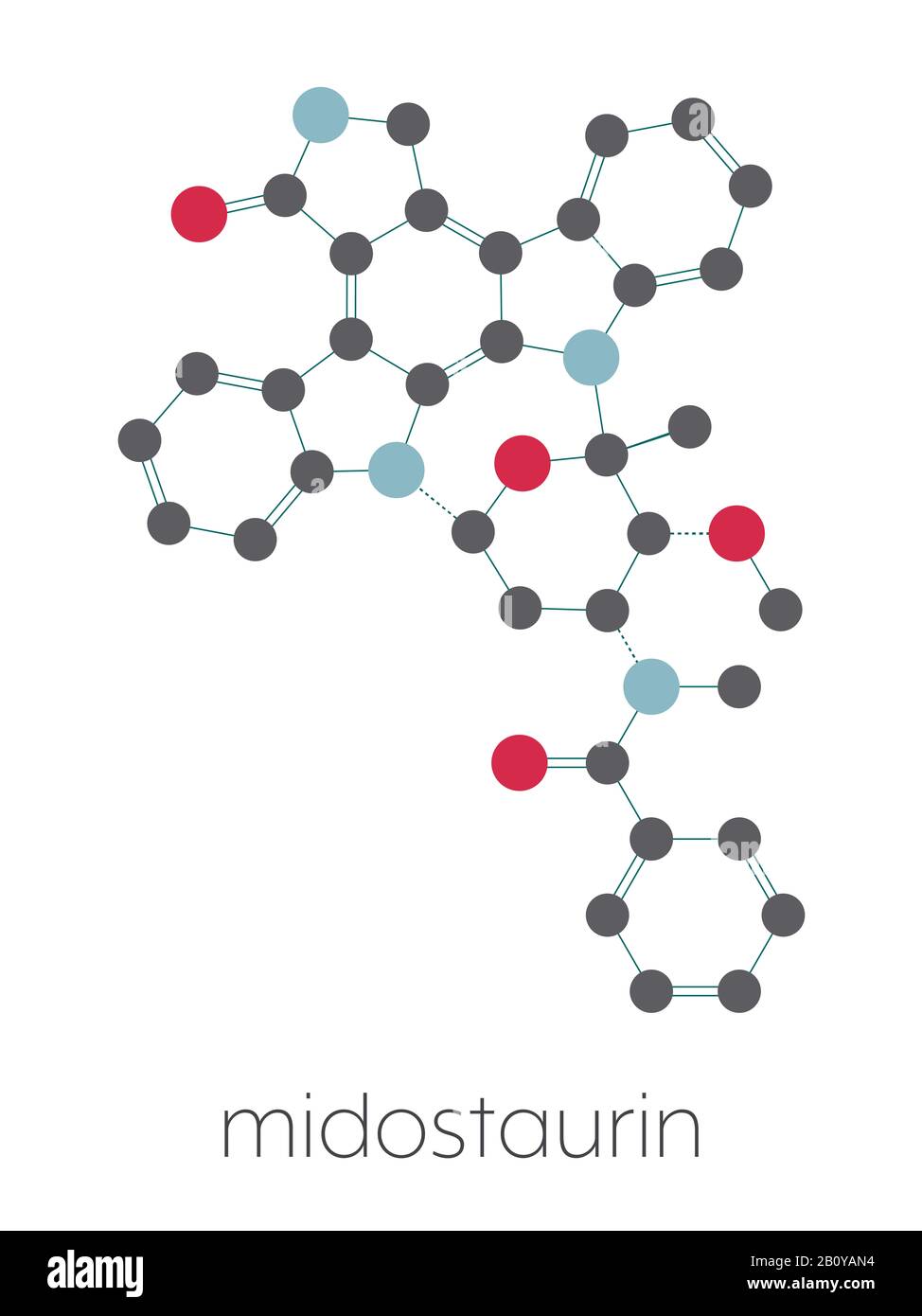 Midostaurin cancer drug molecule, illustration Stock Photo - Alamy