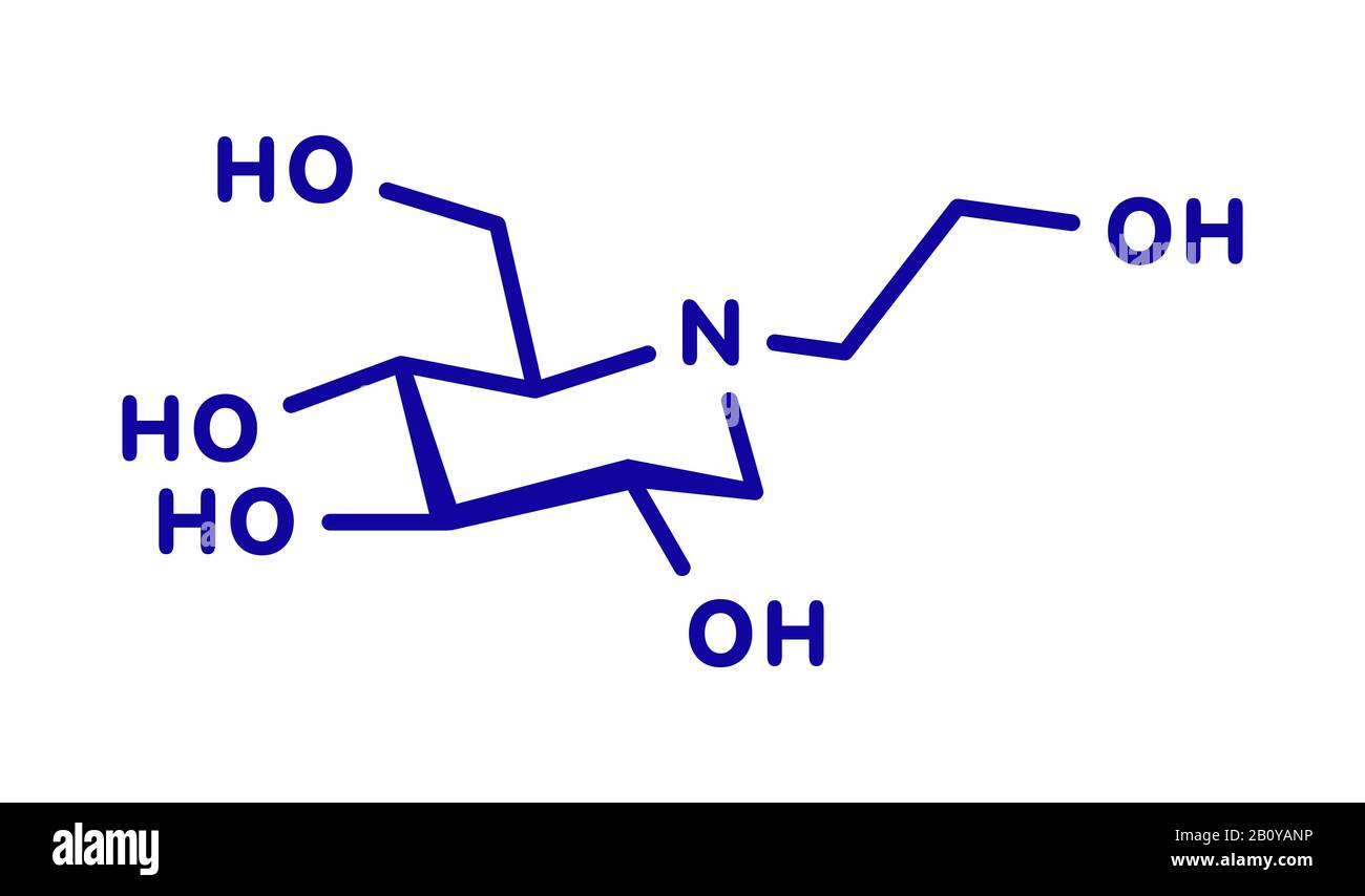 Miglitol diabetes drug molecule, illustration Stock Photo - Alamy