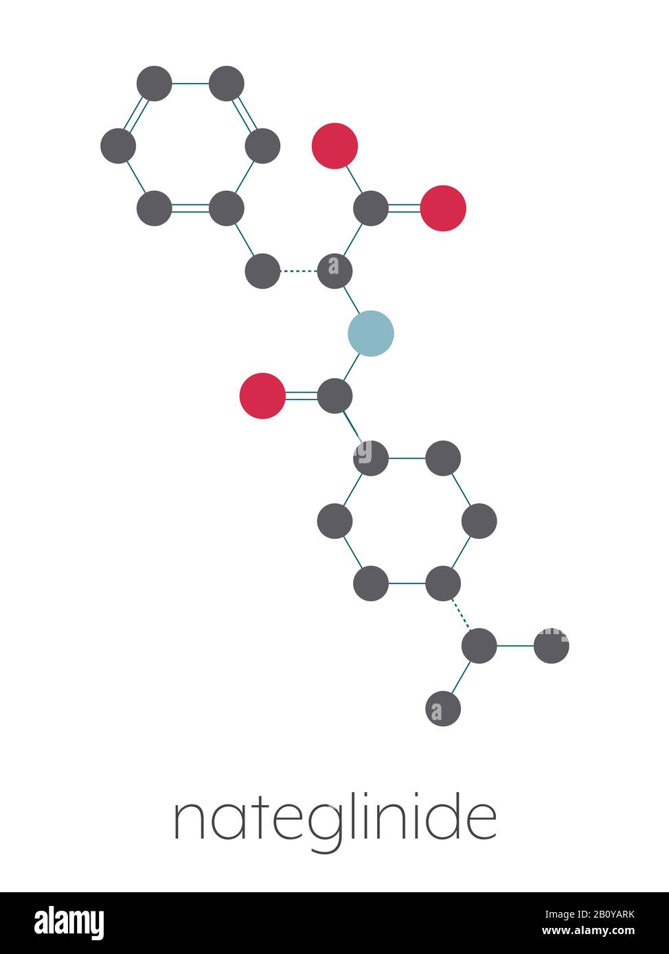 Nateglinide diabetes drug molecule, illustration Stock Photo - Alamy