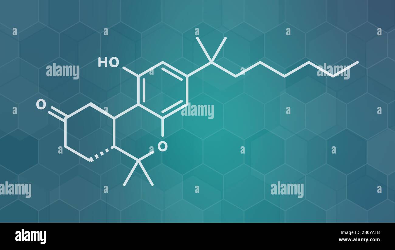 Nabilone antiemetic drug molecule, illustration Stock Photo - Alamy