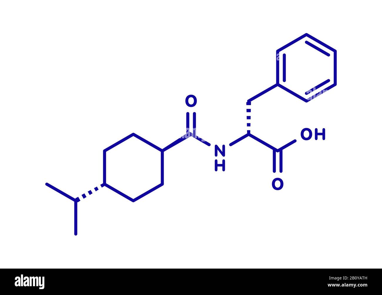 Nateglinide diabetes drug molecule, illustration Stock Photo - Alamy