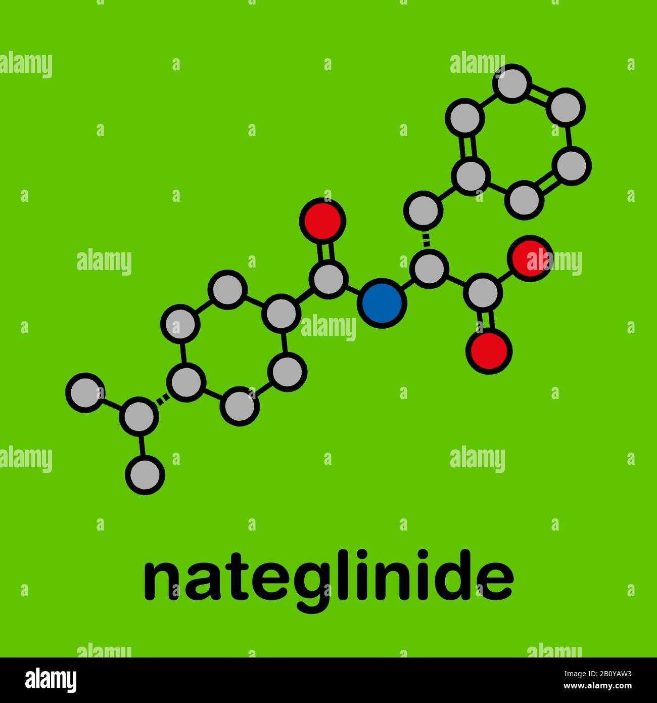 Nateglinide diabetes drug molecule, illustration Stock Photo - Alamy