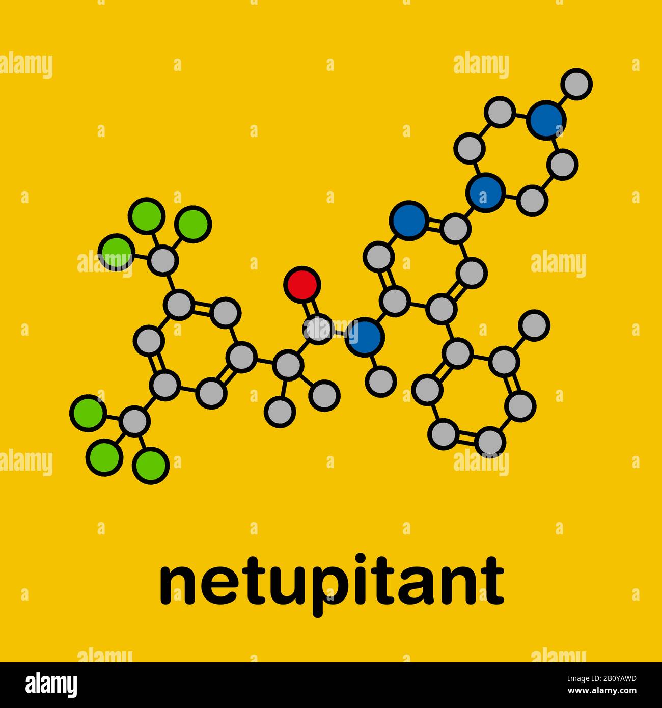 Netupitant drug molecule, illustration Stock Photo - Alamy