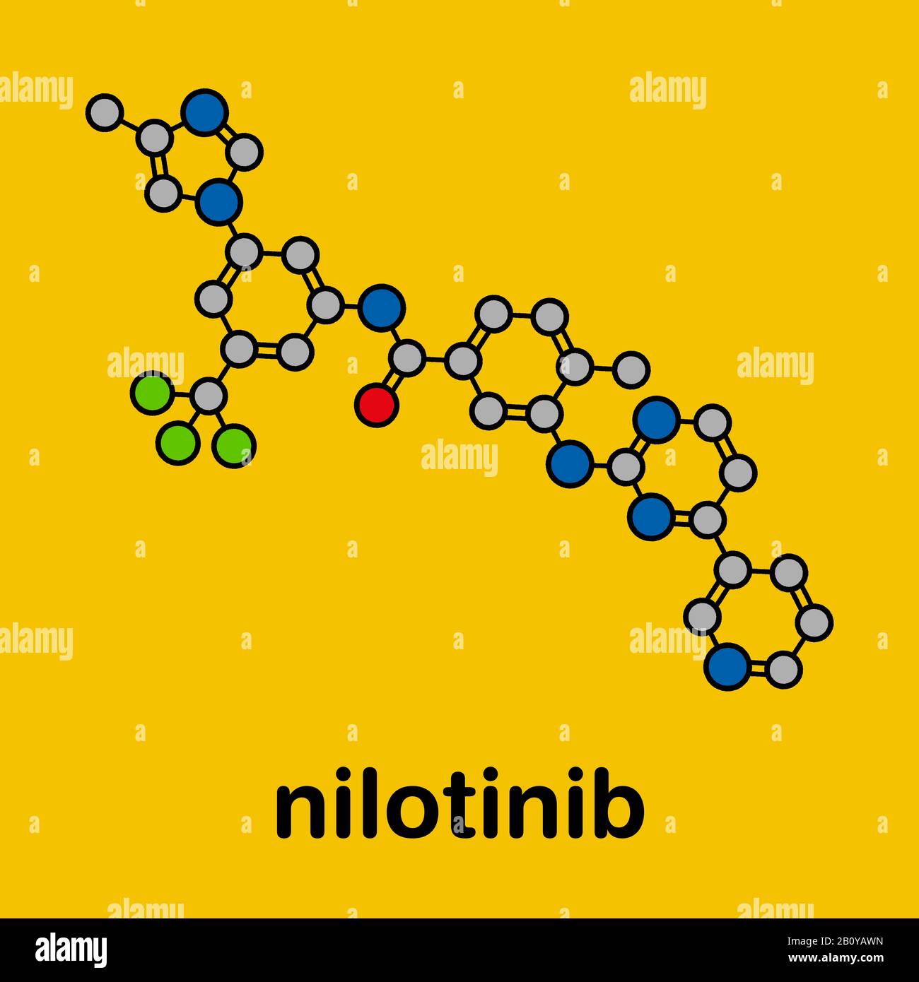 Nilotinib cancer drug molecule, illustration Stock Photo - Alamy