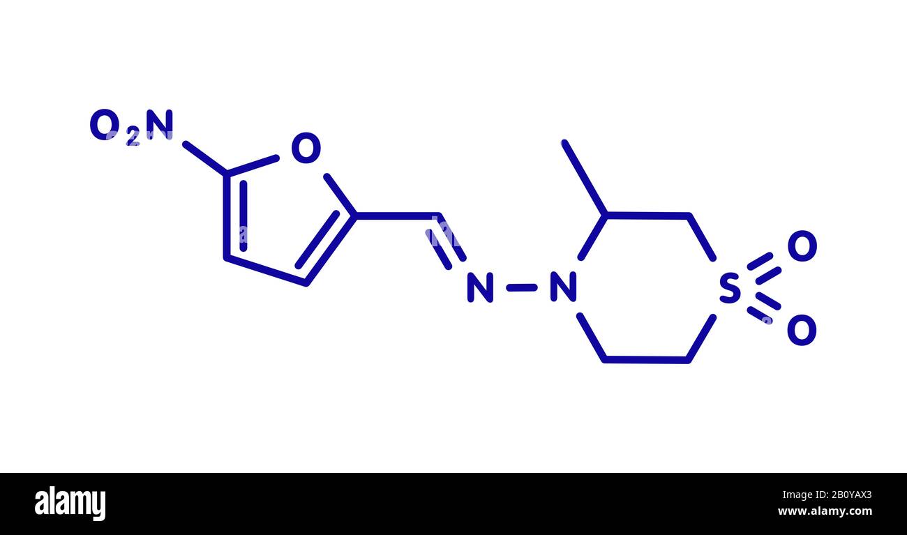Nifurtimox antiparasitic drug molecule, illustration Stock Photo - Alamy