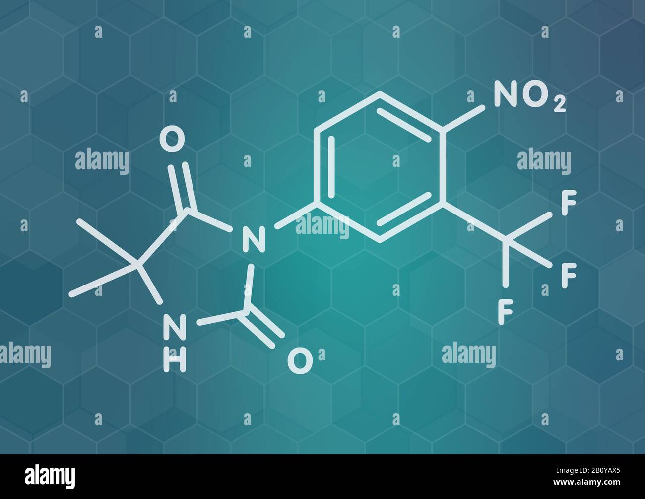 Nilutamide prostate cancer drug molecule, illustration Stock Photo - Alamy