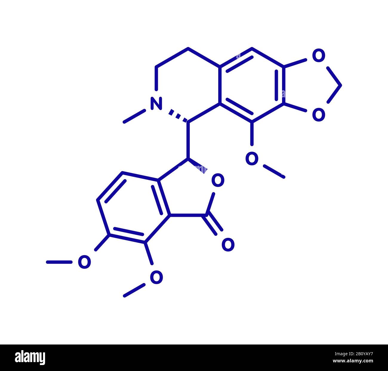 Noscapine antitussive drug molecule, illustration Stock Photo - Alamy