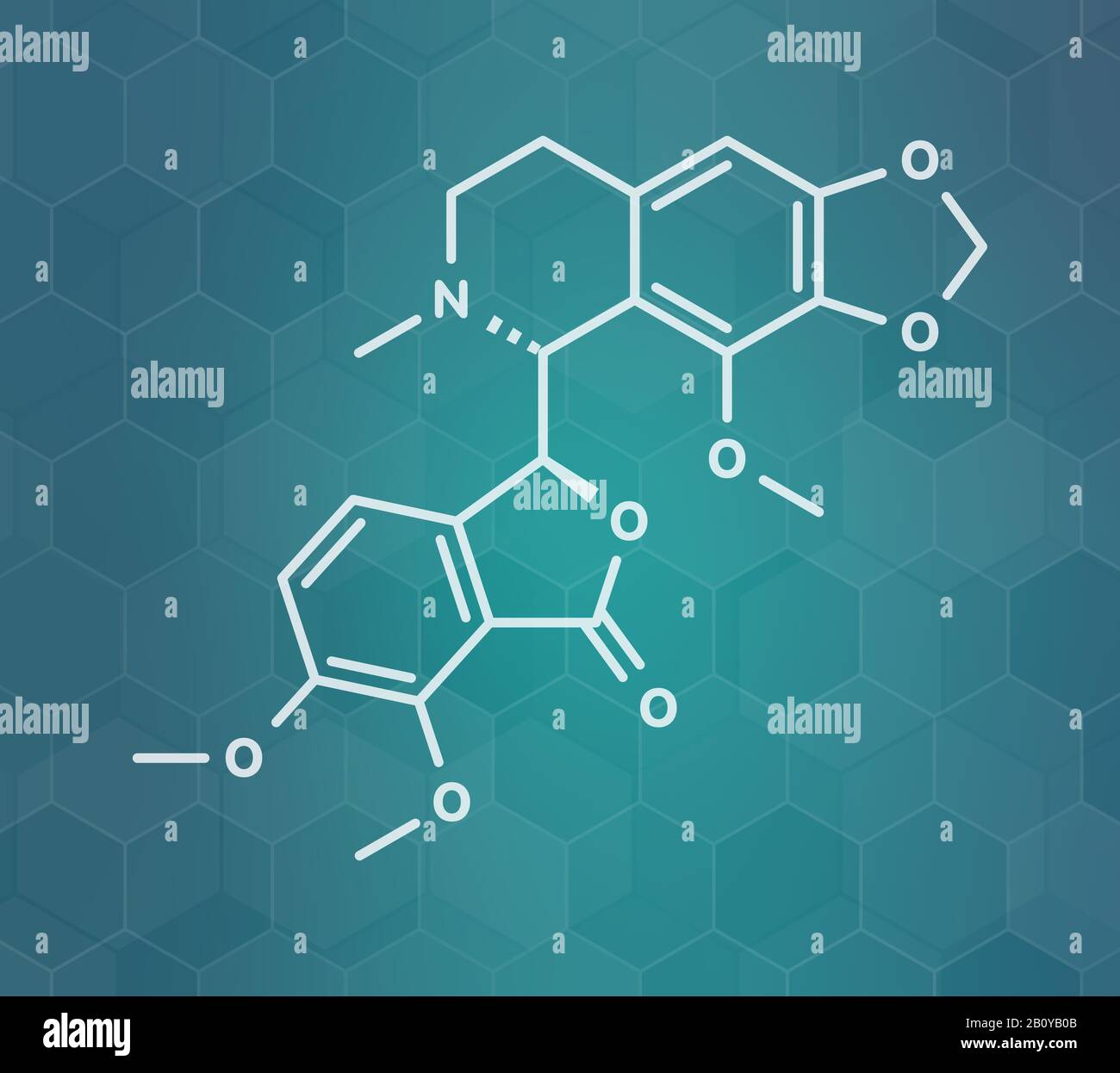 Noscapine antitussive drug molecule, illustration Stock Photo - Alamy