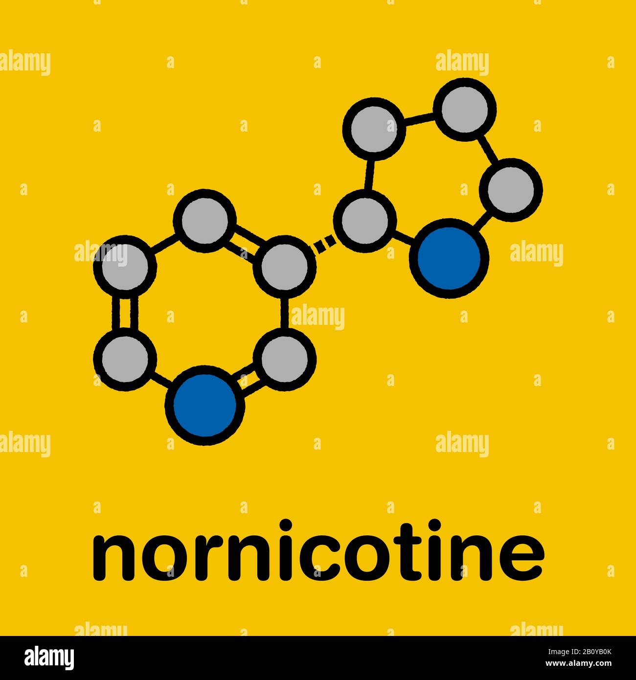 Nornicotine alkaloid molecule, illustration Stock Photo - Alamy