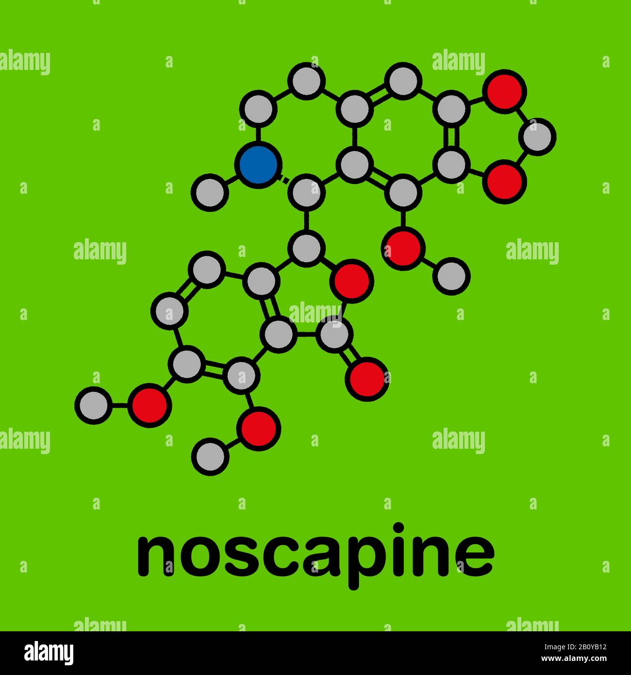 Noscapine antitussive drug molecule, illustration Stock Photo - Alamy