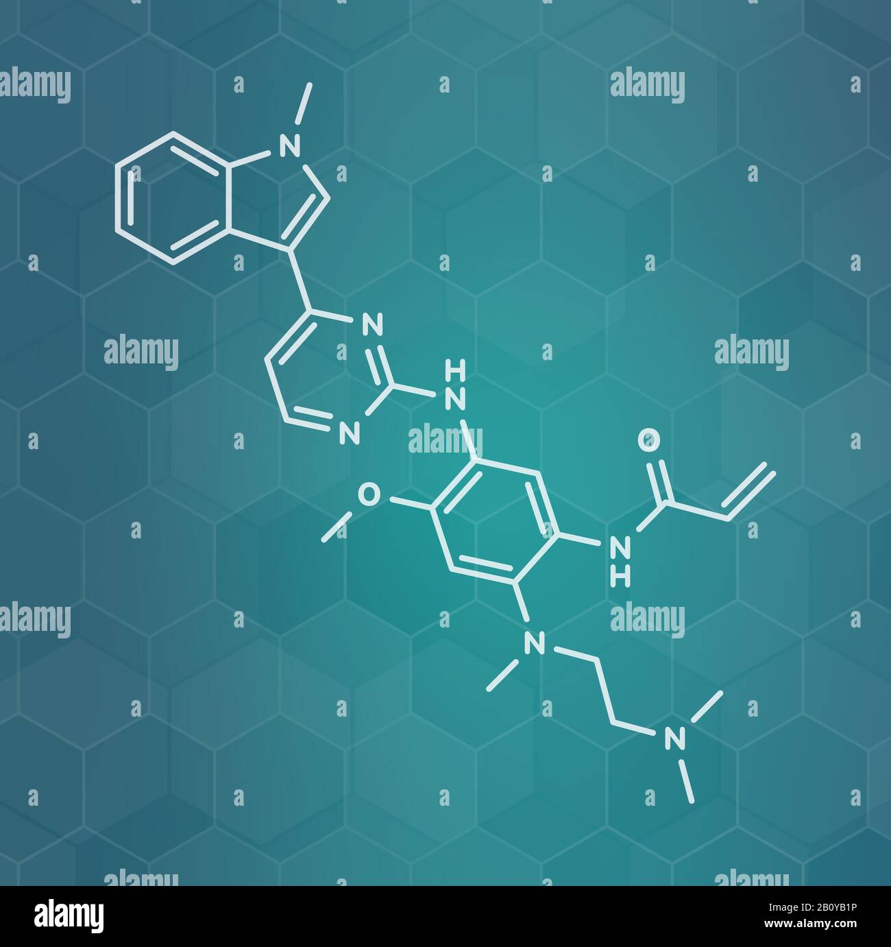 Osimertinib cancer drug molecule, illustration Stock Photo - Alamy