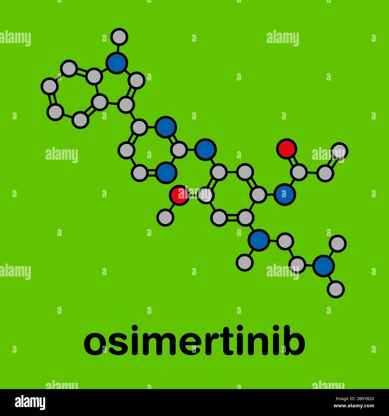 Osimertinib cancer drug molecule, illustration Stock Photo - Alamy