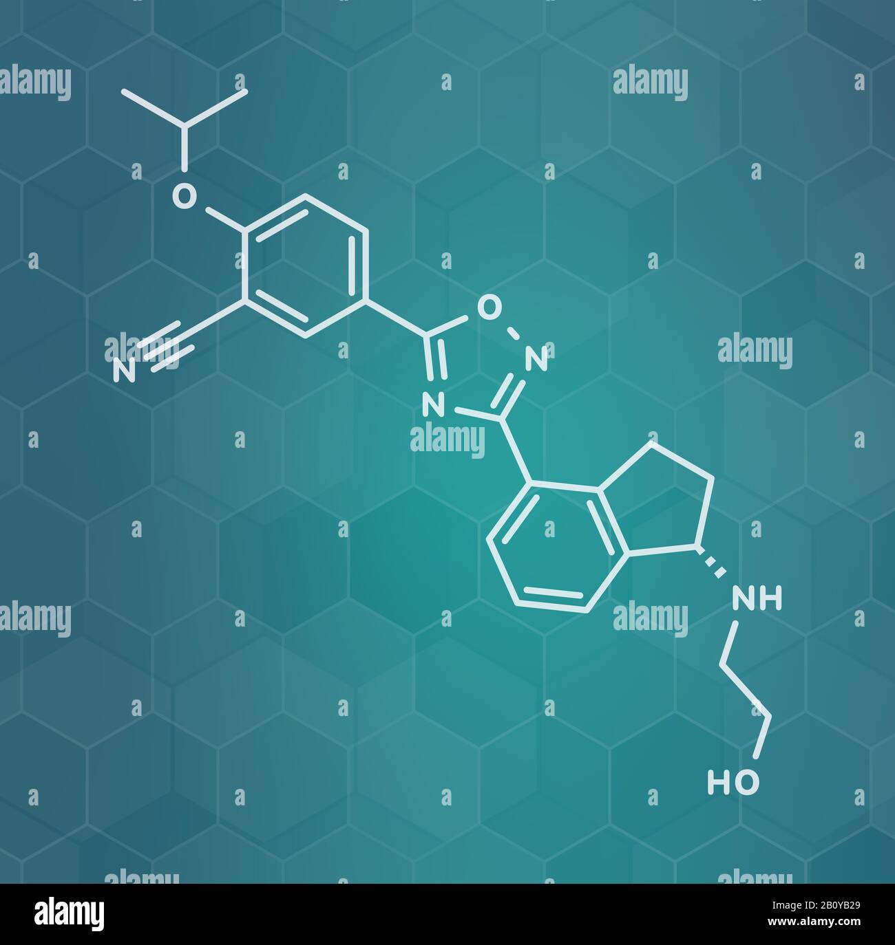 Ozanimod anti-inflammatory drug molecule, illustration Stock Photo - Alamy