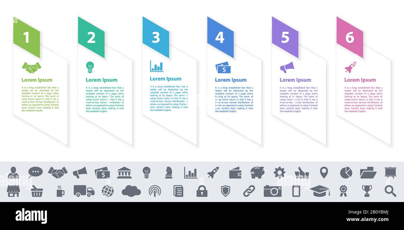 Infographic design business concept vector illustration with 6 steps or ...