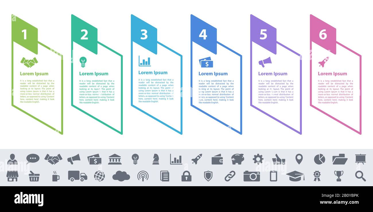 Infographic design business concept vector illustration with 6 steps or ...