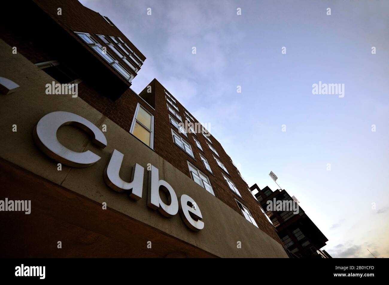 Cube lettering, modern architecture in HafenCity, Hamburg, Germany ...