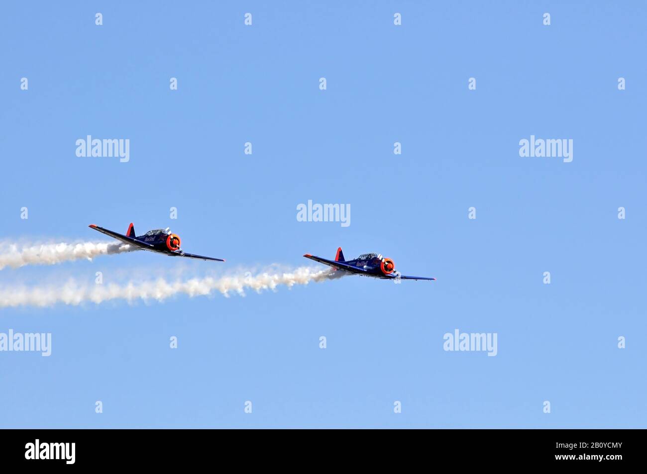 Two aerobatic pilots during flight maneuvers hi-res stock photography ...