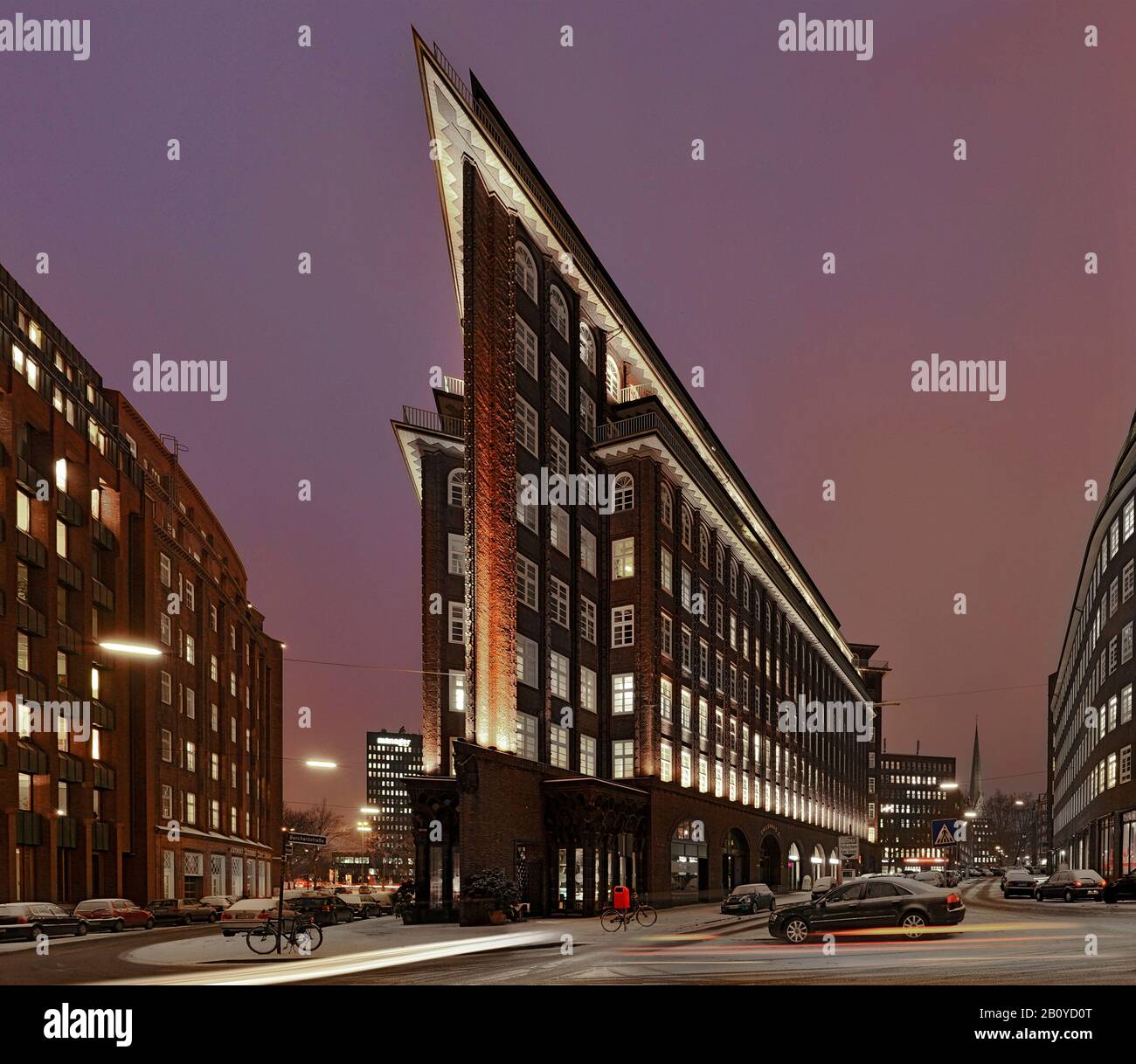 Onset of winter, winter, light pollution, sky orange and violet ...