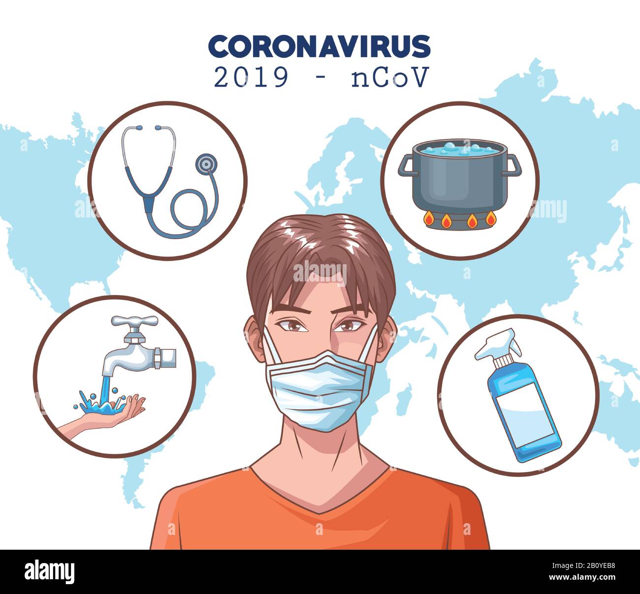 coronavirus infographic with man using mask Stock Vector Image & Art ...