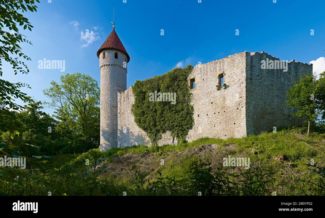 Castle ruin haineck near nazza at the hainich national park hi-res ...