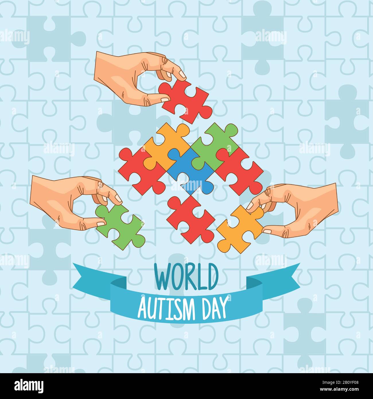 Hands puzzle world Stock Vector Images - Alamy