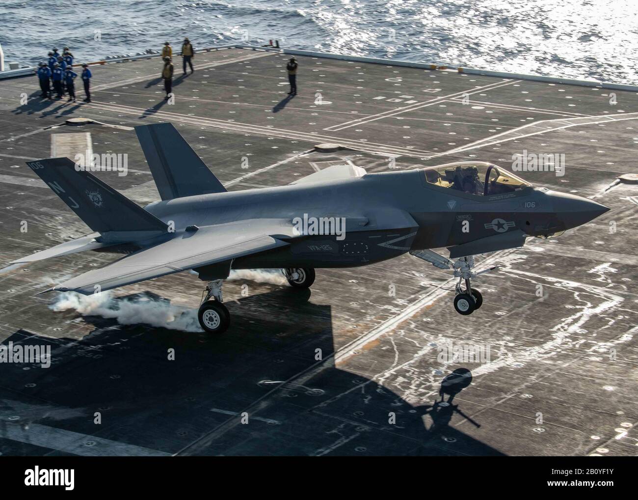 200118-N-VF045-1039 PACIFIC OCEAN (Jan. 18, 2020) An F-35C Lightning II, from the "Rough Raiders ...