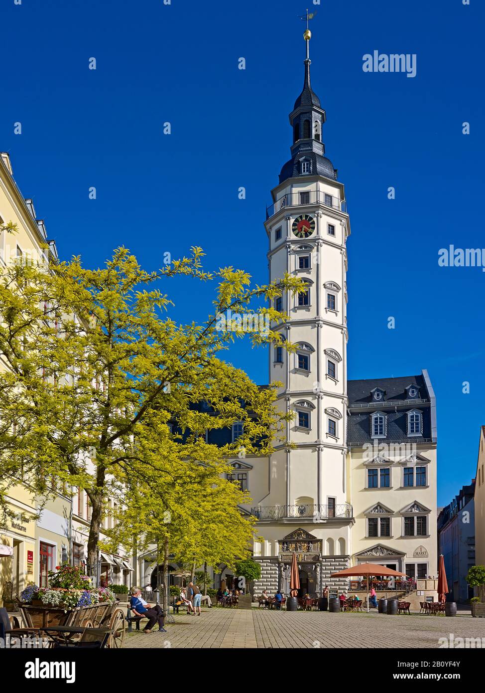Market square with town hall in Gera, Thuringia, Germany Stock Photo ...