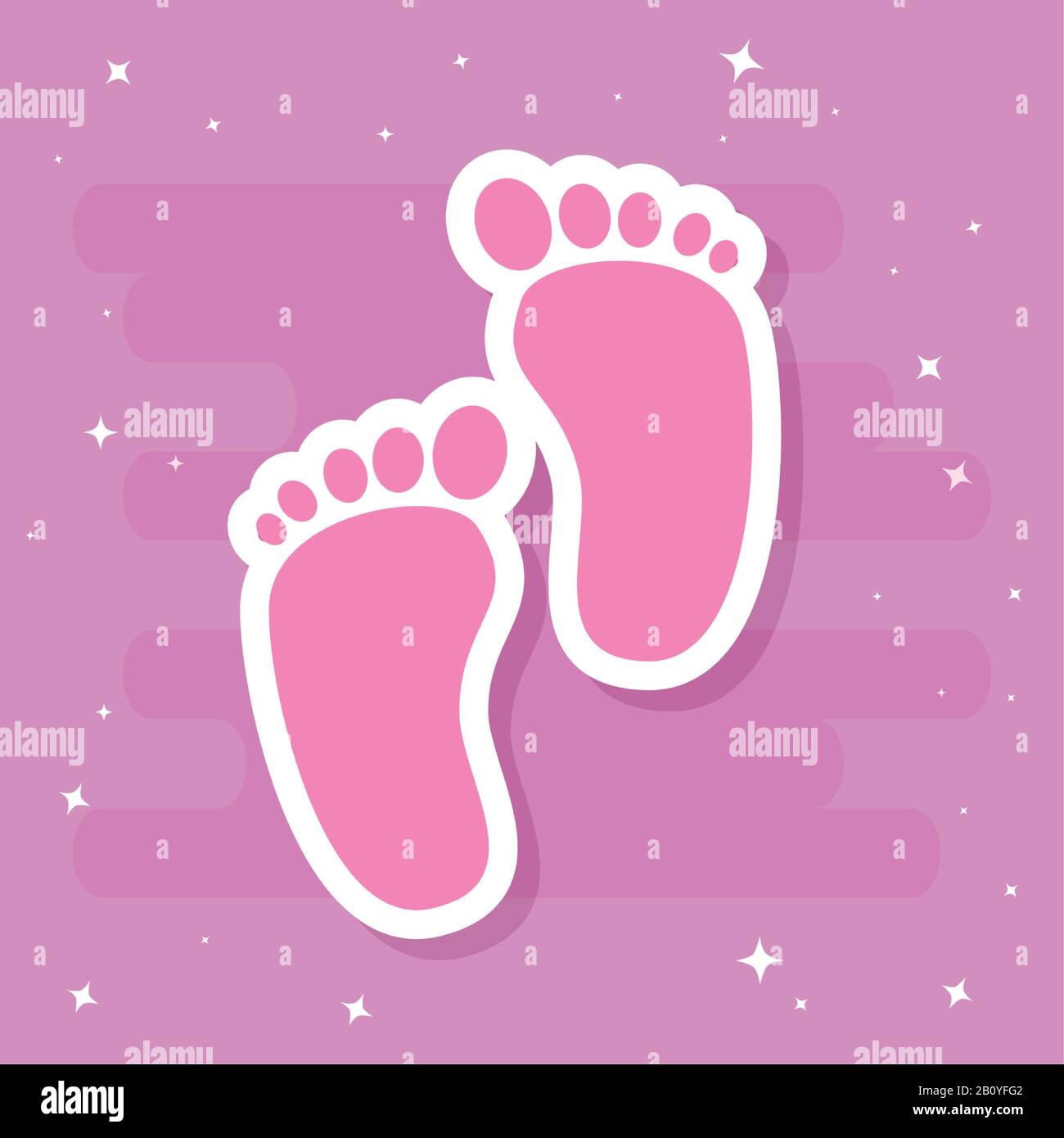 cute footprints baby in pink background Stock Vector Image & Art - Alamy