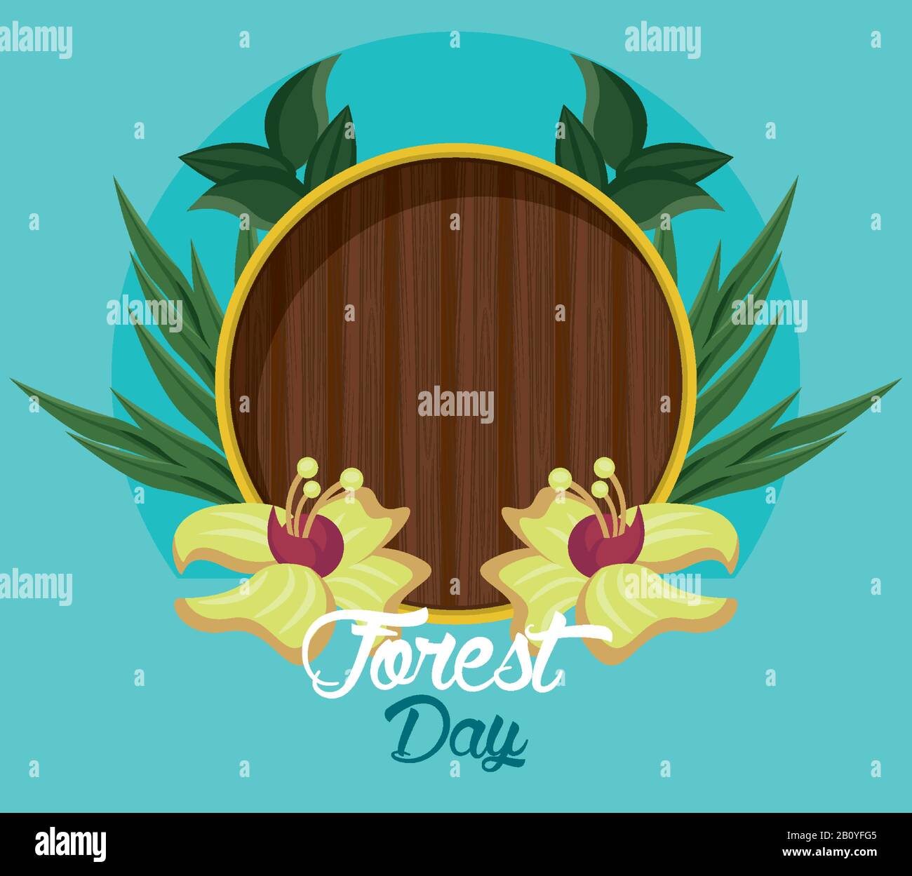 forest day wooden label with wild flowers Stock Vector Image & Art - Alamy
