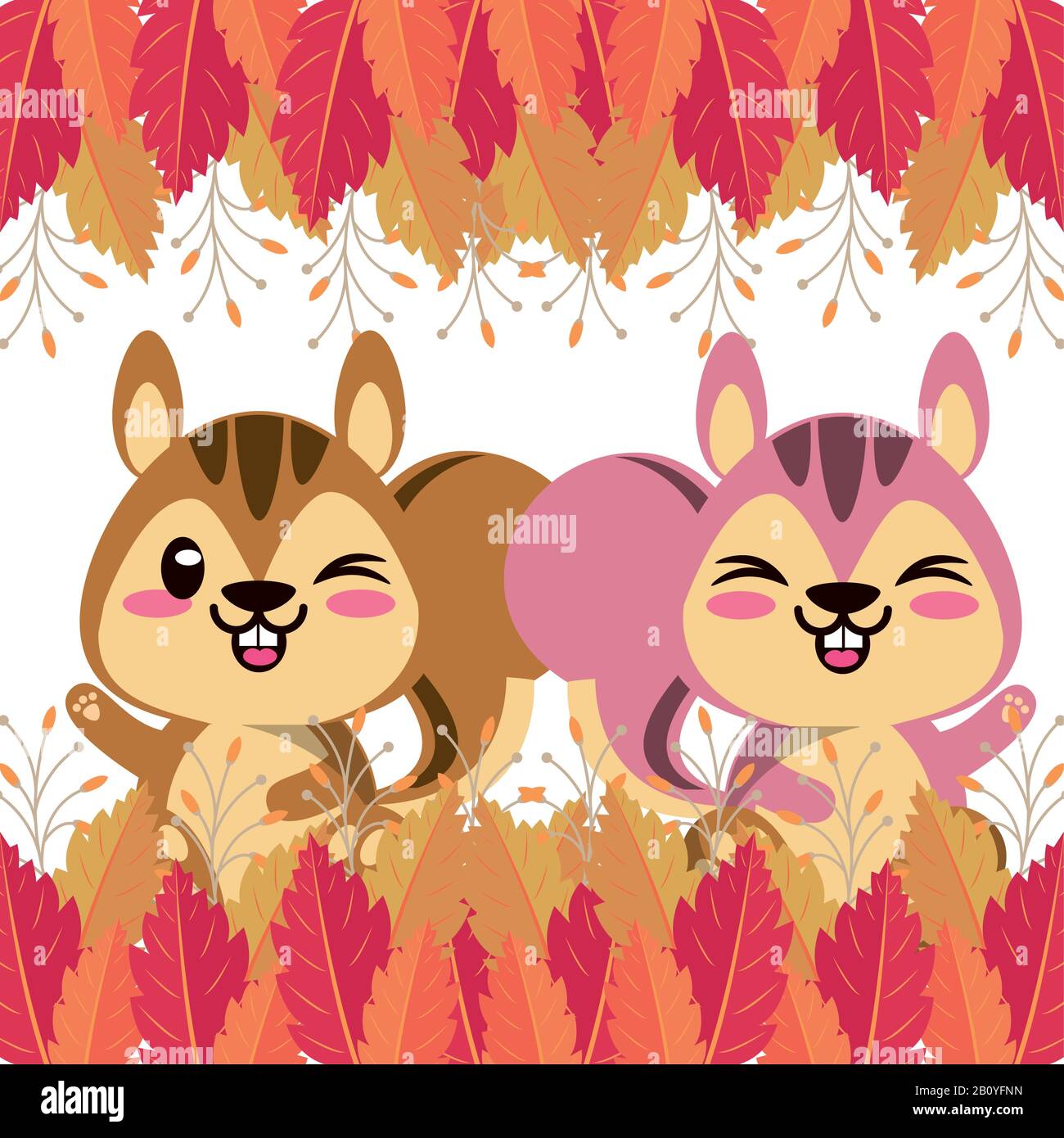 cute chipmunks animals characters icons Stock Vector Image & Art - Alamy