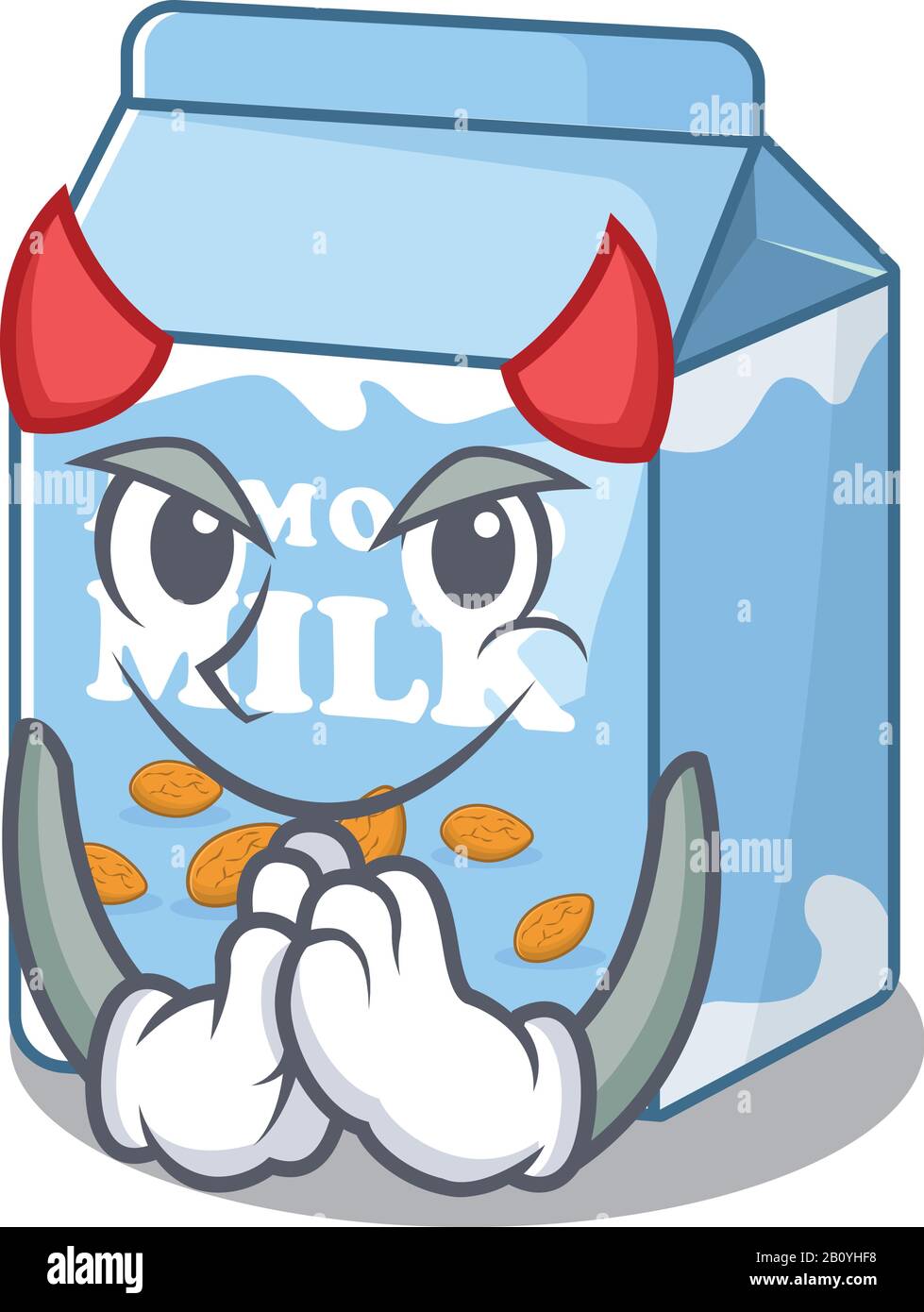 Devil almond milk Cartoon in character design Stock Vector Image & Art ...