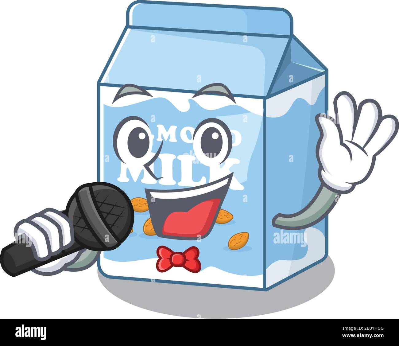Happy almond milk singing on a microphone Stock Vector Image & Art - Alamy