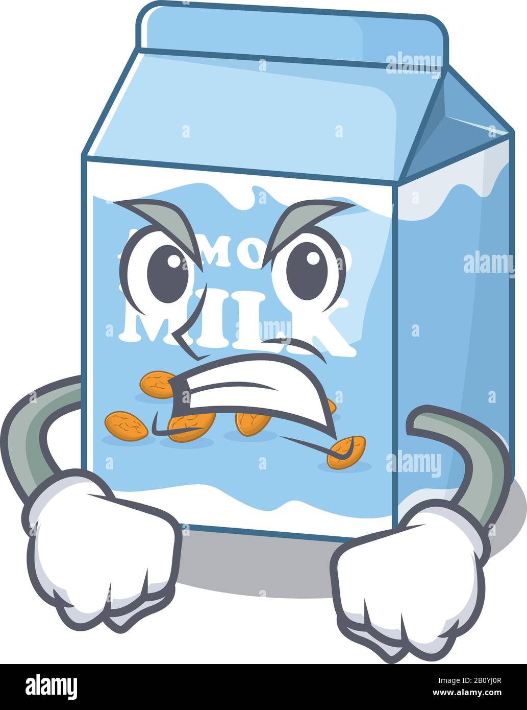 Almond milk cartoon character style having angry face Stock Vector ...