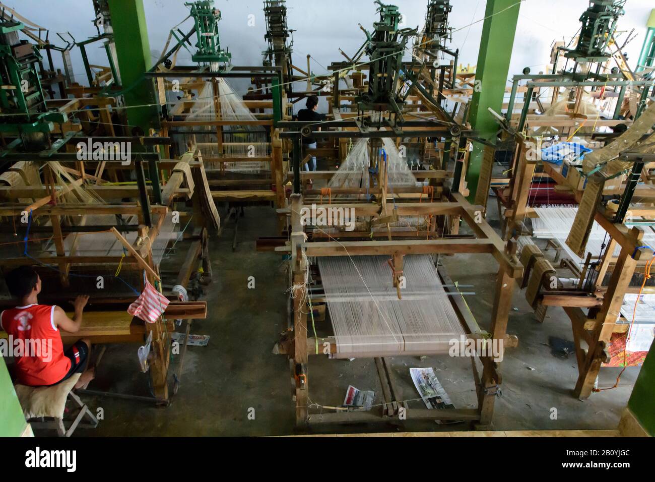 Silk weaving workshop in Sengkang, South-Sulawesi, Indonesia Stock ...