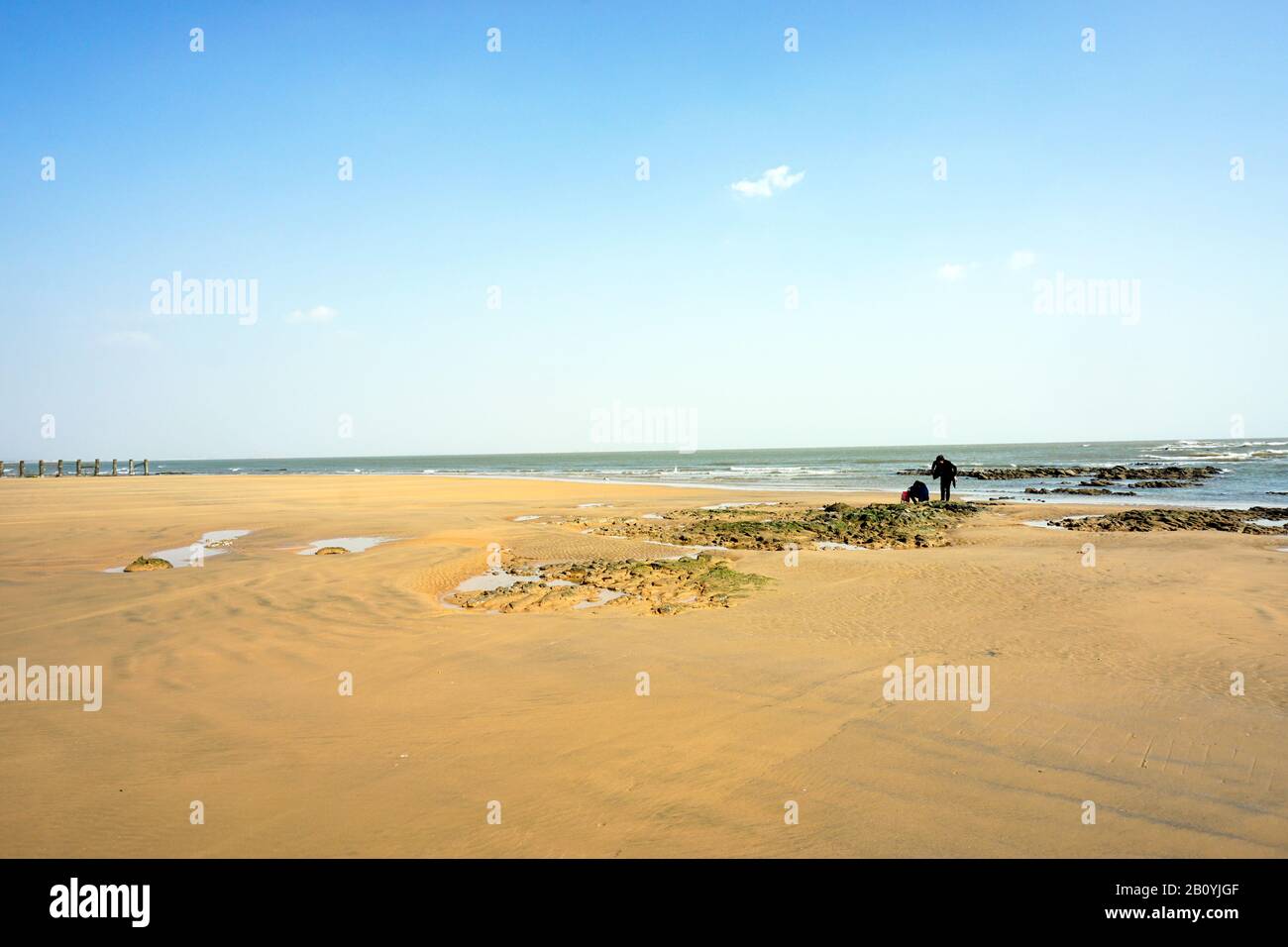Beach scenery of Wujiatai Sea in Rizhao, Shandong Province, China Stock ...